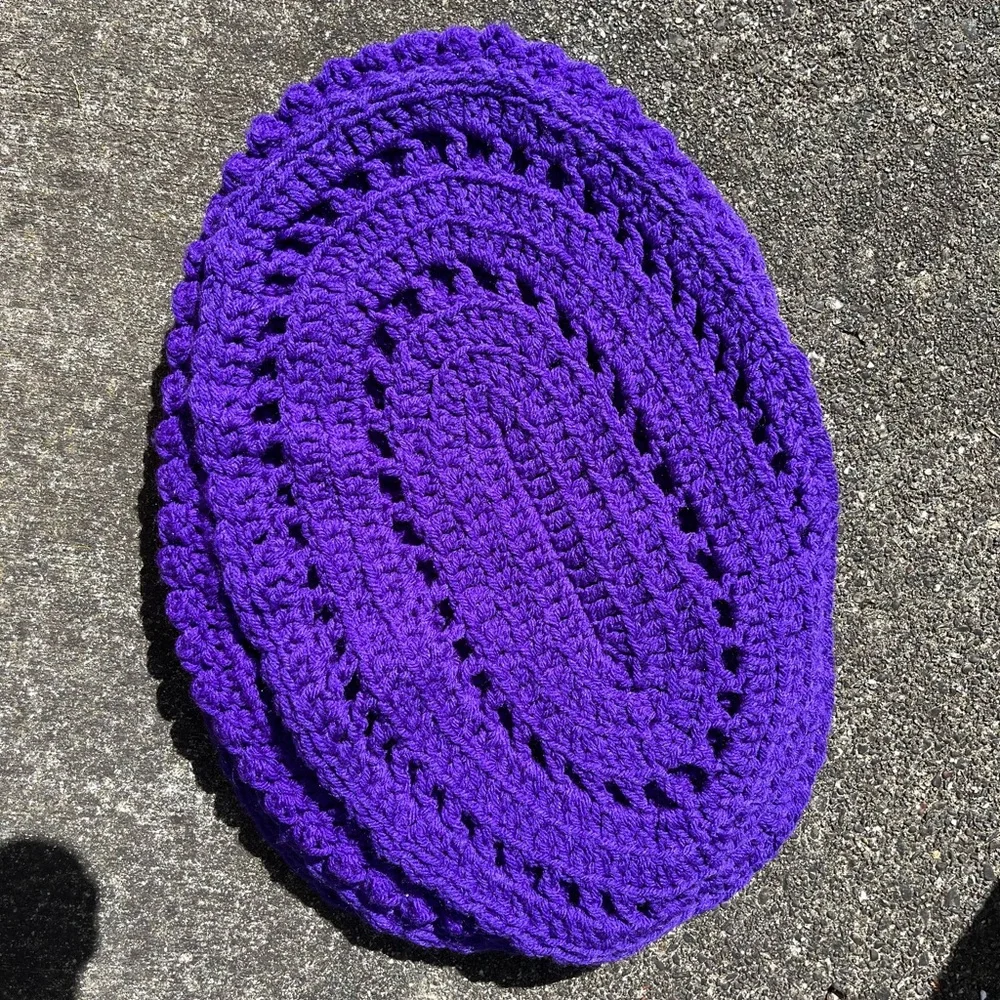 Handmade | Dining | Handmade Purple Crochet Doily Or Placemat | Poshmark